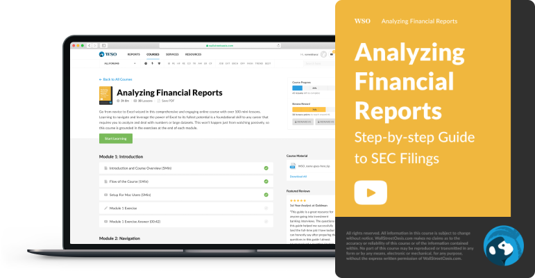 WSO Analyzing Financial Reports Course | Wall Street Oasis